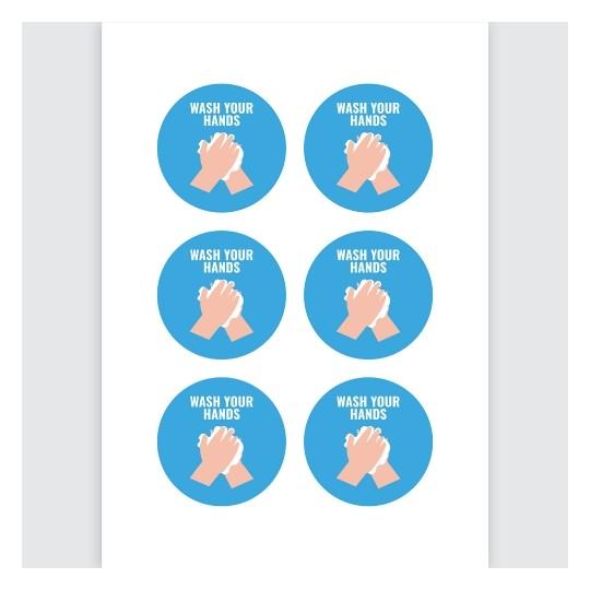 Avery Printed Sign - "Wash Your Hands" 6's x 5 Sheets (945255) | Avery ...