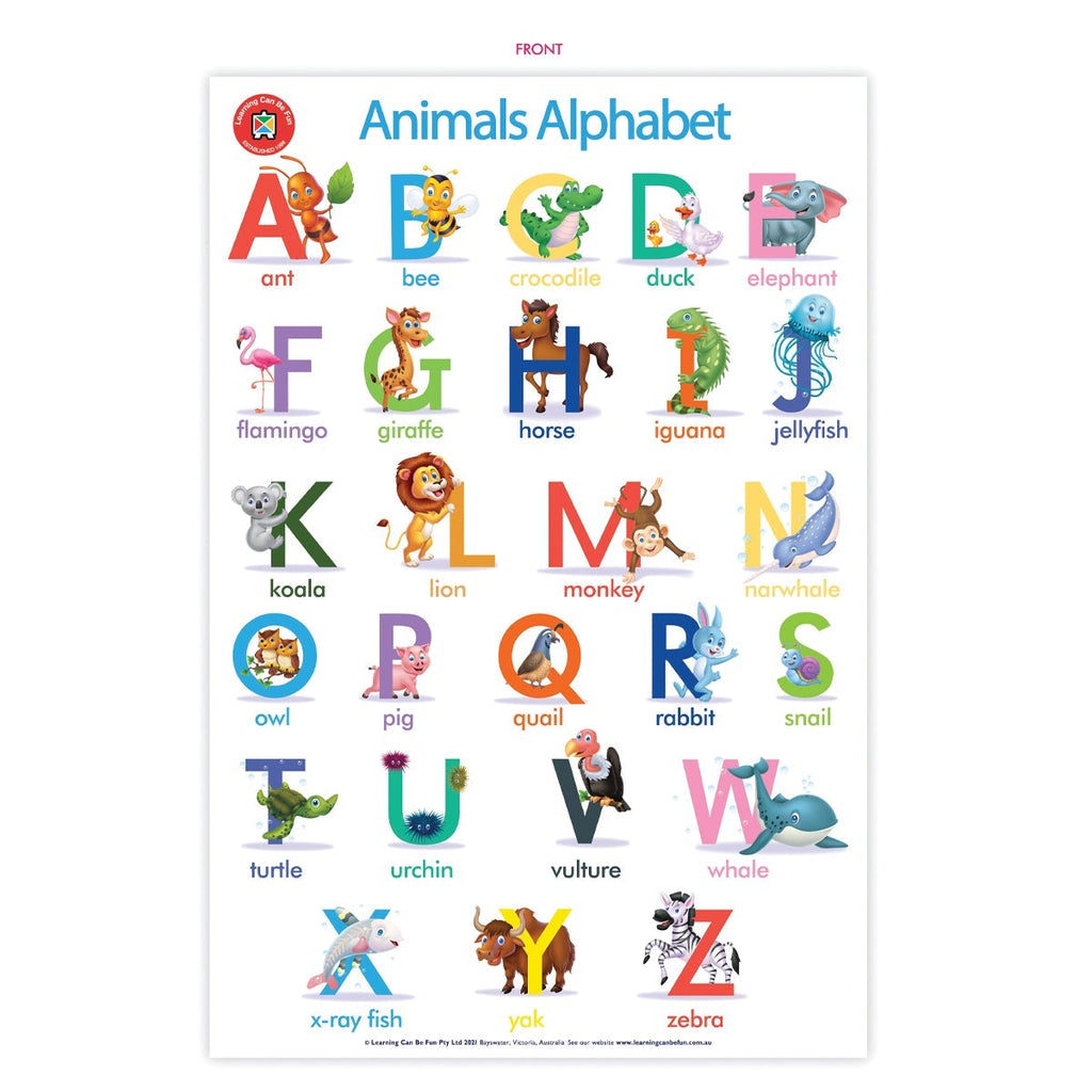 LCBF Wall Chart The Alphabet of Animals Poster | Learning — Discount Office