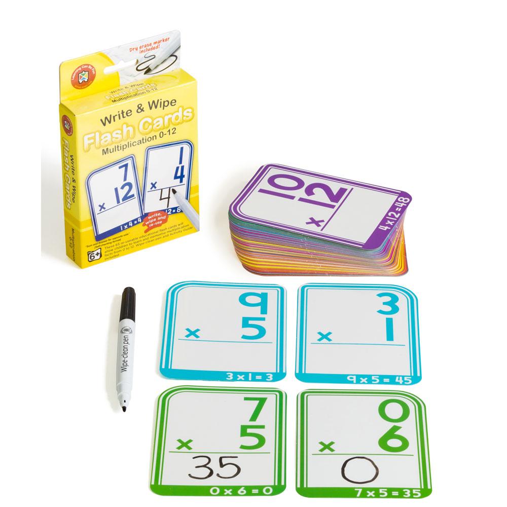 LCBF Write & Wipe Flashcards Multiplication With Marker | Educational ...