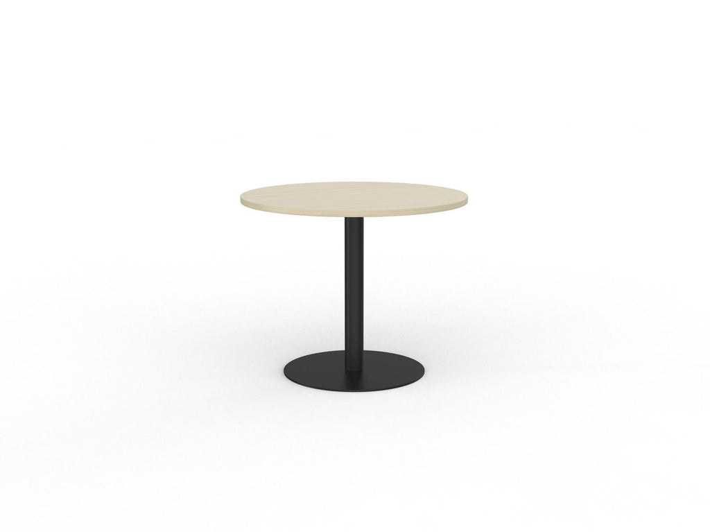 Knight's Polo Meeting Table 900mm Round, Black Frame, Nordic Maple Top | Knight — Discount Office