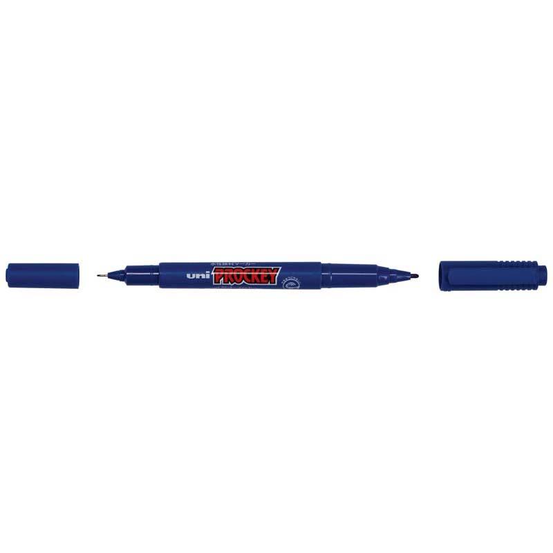 Uni Prockey Marker Dual Tip 0.4/0.9mm Blue PM-120 | Markers — Discount Office