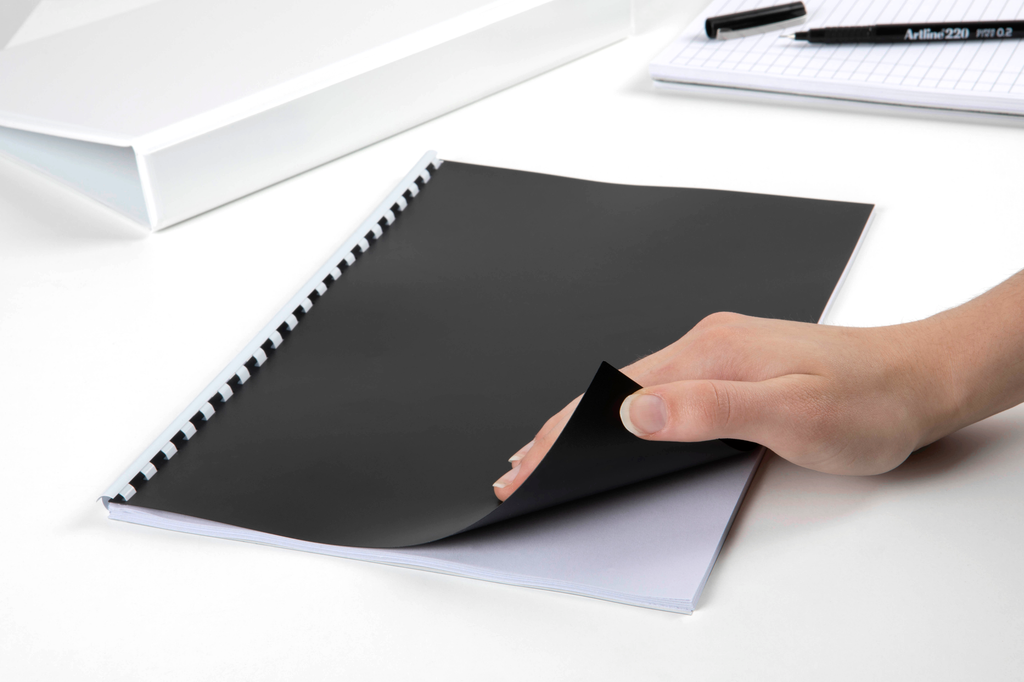 A4 Polypropylene Black Binding Cover 300 Micron x 25 | Binding Covers ...