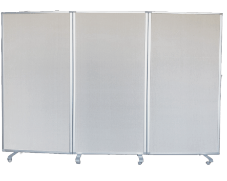 1800mm High x 900mm 3-leaf Foldable Mobile Screens Fawn Pinboard with ...