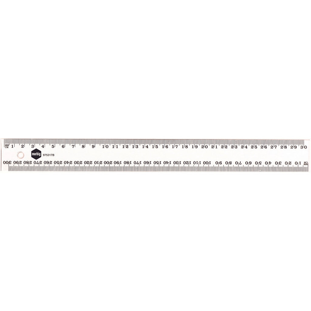 Marbig Clear Plastic Ruler 30cm x Pack of 24 (975317B) | Desktop ...