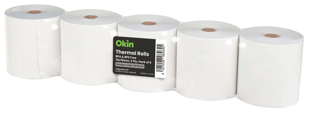 2 Ply 76 x 76mm Carbonless Paper Roll, Pack of 5 Rolls | Eftpos ...
