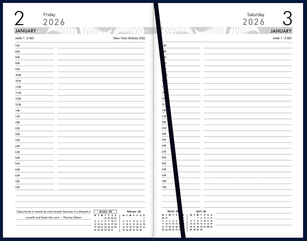 2026 Collins Diary 81A Appointment Diary, Day Per Page, Black, 125mm x ...