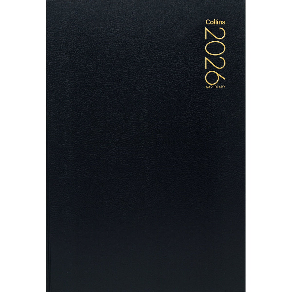 2026 Collins Diary A42 Two Day Per Page, Black, 210mm x 297mm | Collins ...