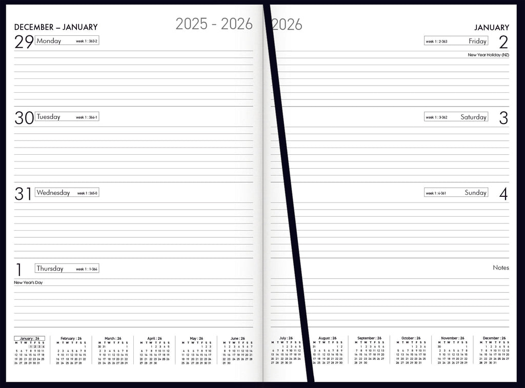 2026 Collins Diary A43 Week to View, Black, 210mm x 297mm | Collins ...