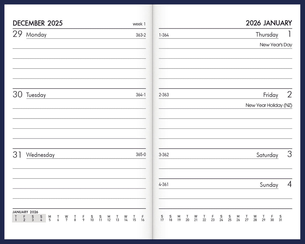 2026 Collins Pocket Diary A73P, Week To View, PVC Cover, Navy, 74mm x ...