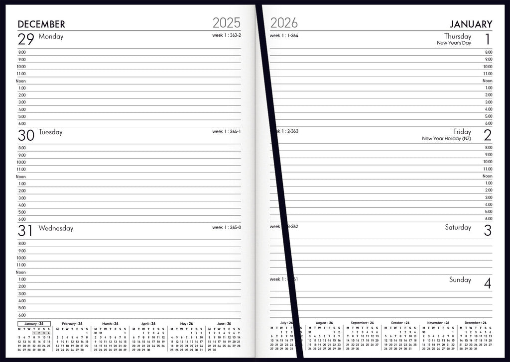 2026 Windsor A53 Diary, Week to View, Navy, 148mm x 210mm | Collins ...