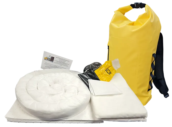 25 Litre Oil / Hydrocarbon Spill Kit in Weather Resistant Dry Back Pac ...