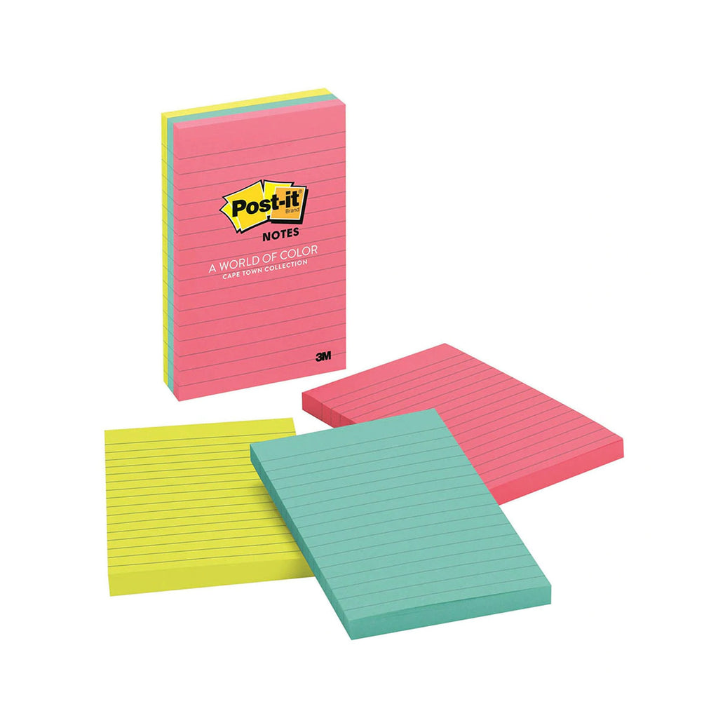 3M Post It Sticky Note 101 x 152mm x 3 Pads - Lined (660-3AN) | Desktop ...