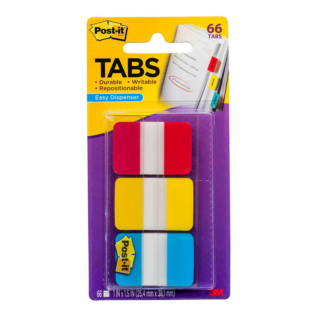 3M Sticky Post It Durable Tabs 25 x 38mm (686-RYB) | Desktop Essentials ...