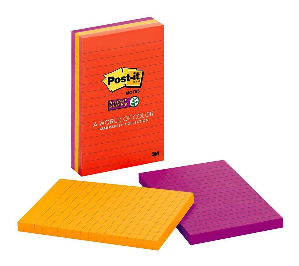 3M Super Sticky Post It Note 101 x 152mm x 3 Pads - Lined (660-3SSAN ...