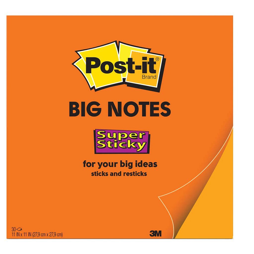 3M Super Sticky Post It Note Big Note 279 x 279mm - Orange (BN11 ...