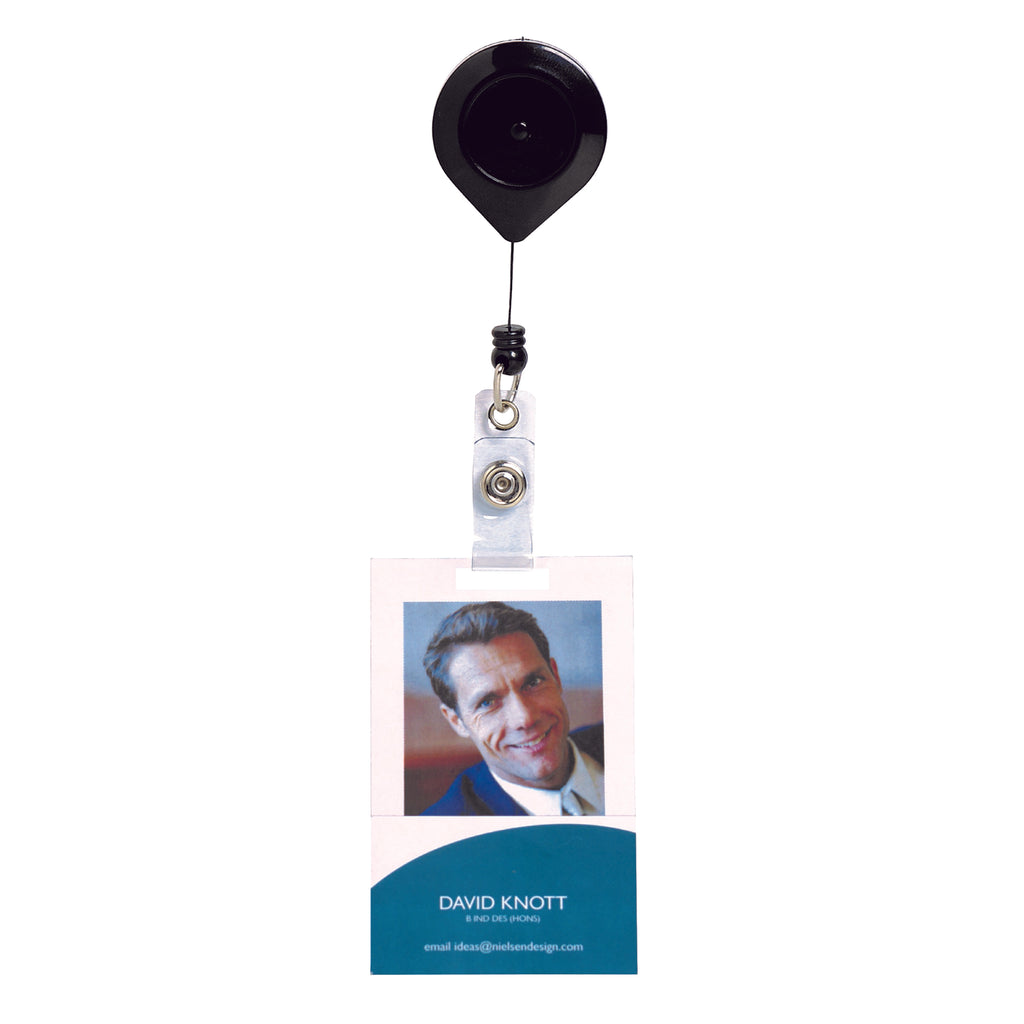Rexel Retractable Card Holder with Strap Lock | ID Card Holders, Key ...