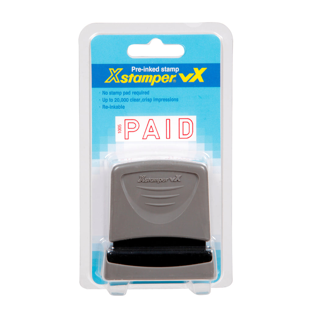 XStamper PAID Self Inking Rubber Stamp, Red | Desktop Essentials ...