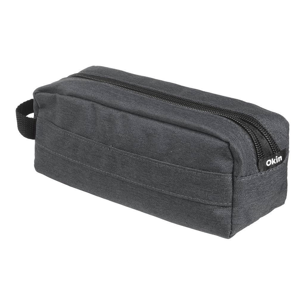 Okin Pencil Case Barrel 2 Zip Dark Grey 22x8x8cm | Newest Products ...