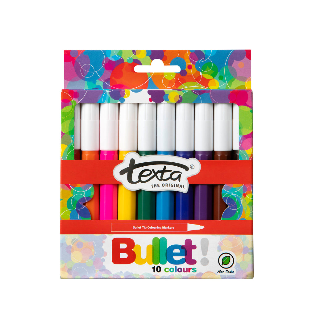 Texta Bullet Tip Colour Pens 10's | Colour Felt Pens — Discount Office