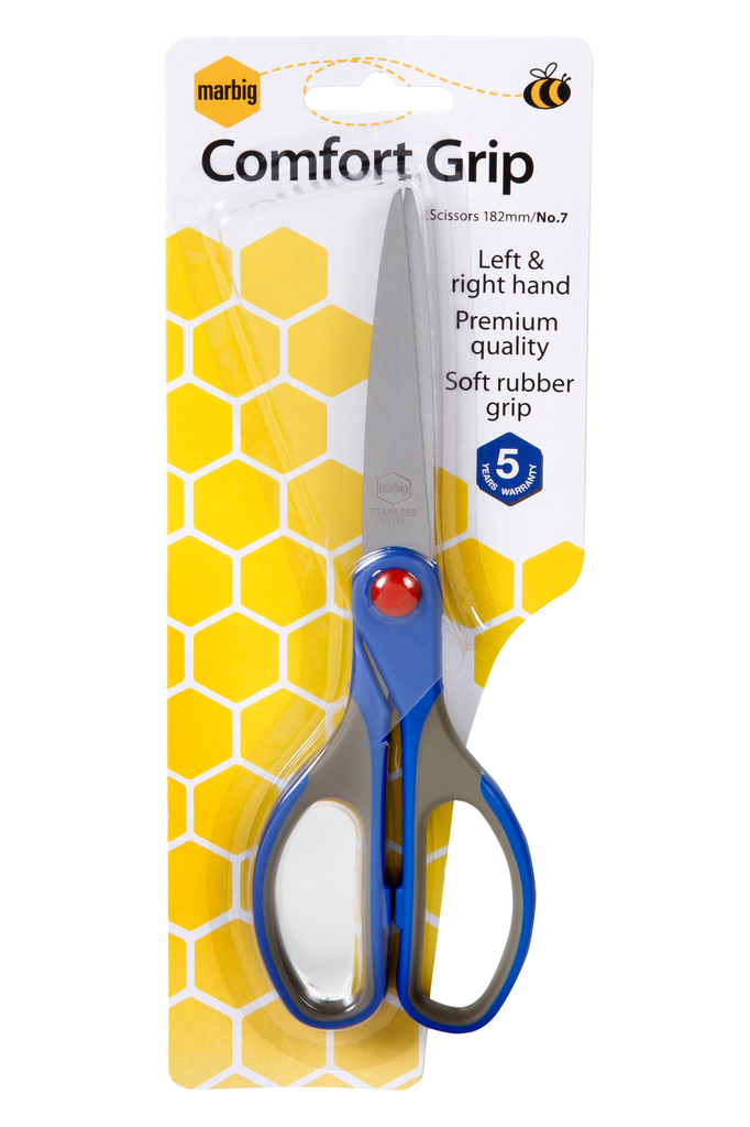 Marbig Comfort Grip Left and Right Handed Scissors 182mm | Desktop ...