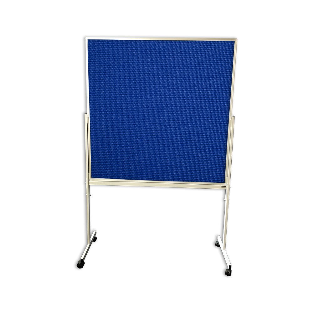 900mm High Double Sided Pinboard with Standard Fabric on Stand with Wh ...