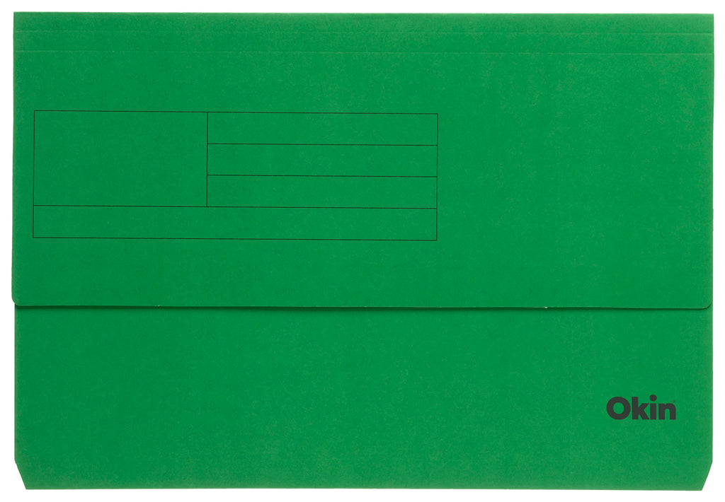 Okin Foolscap Document Wallet Green | Document Wallets — Discount Office