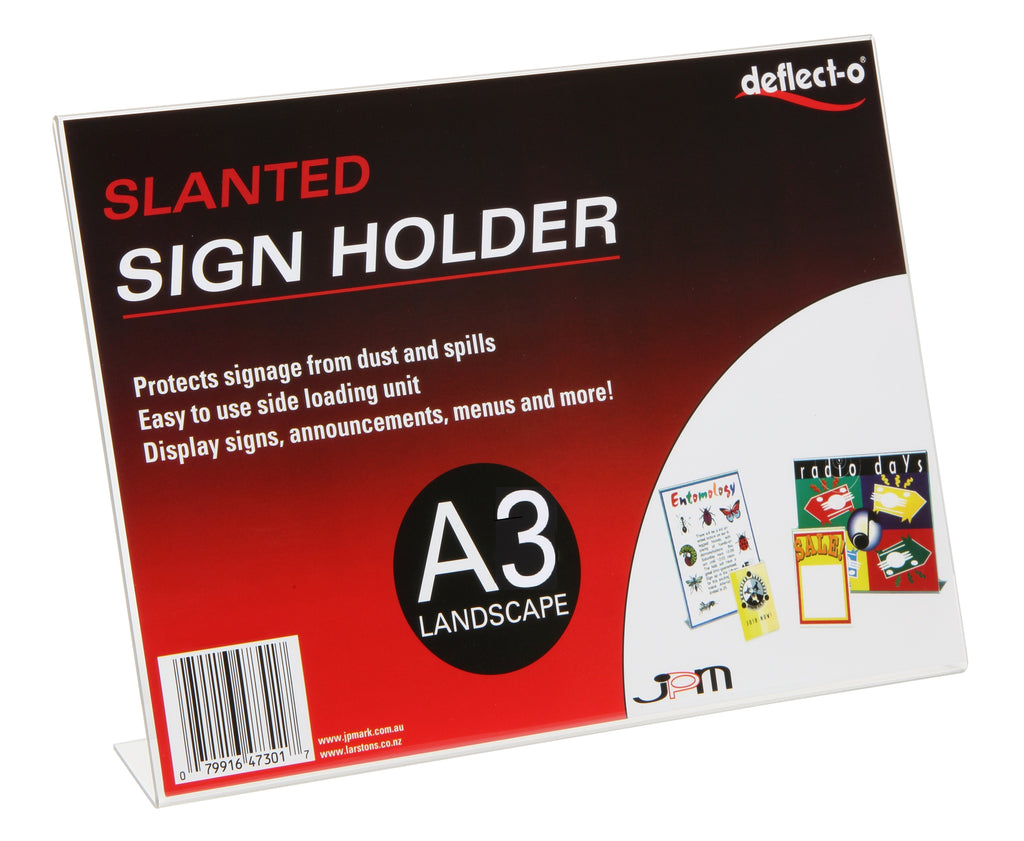 A3 Menu / Sign Holder Slanted Landscape | Brochure & Menu Holders ...