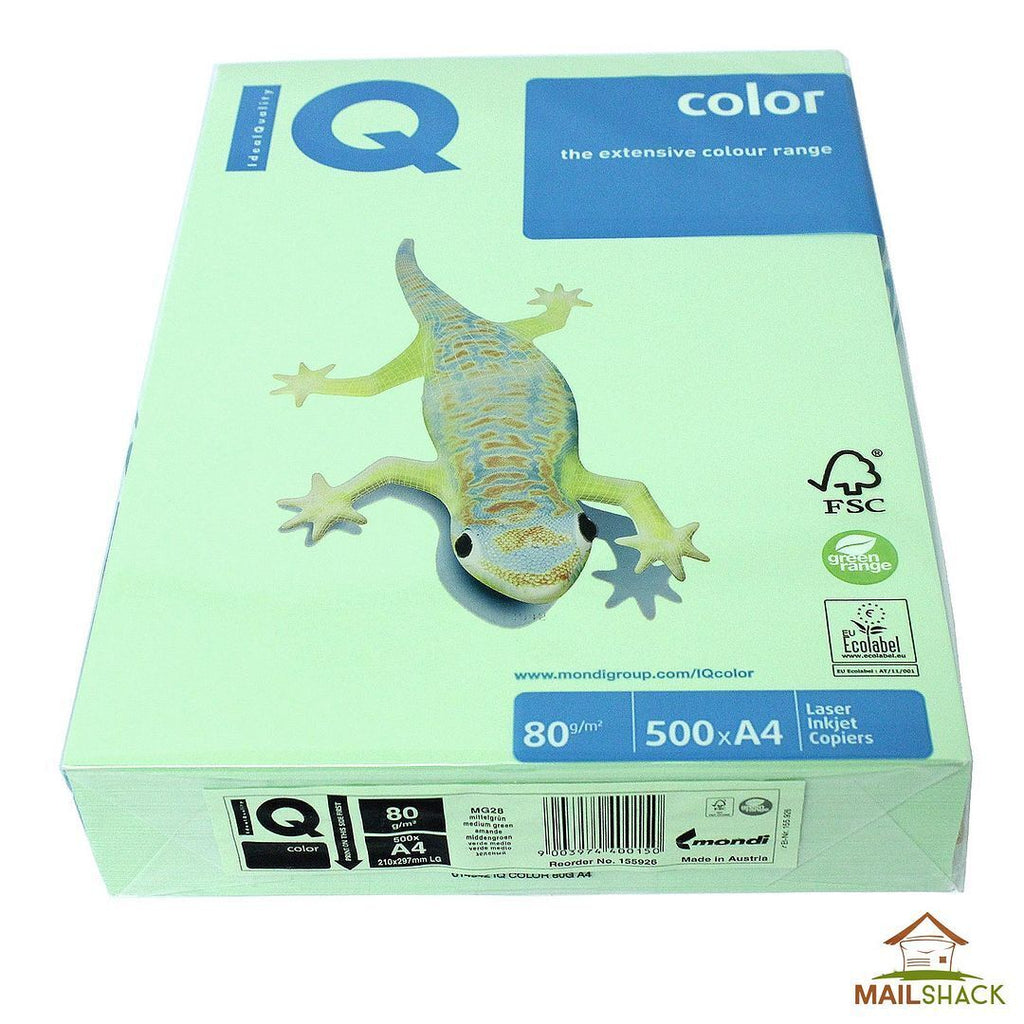 A4 80gsm IQ Intense Colour Paper, Medium Green x 500's Pack | Newest ...