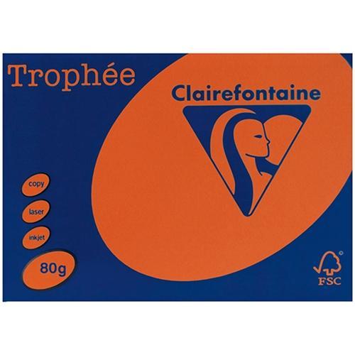 A4 80gsm Trophee Paper Bright Orange x 500's Pack | Coloured Paper ...