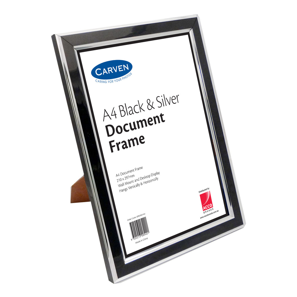 A4 Document Frame Black & Silver | Frames — Discount Office