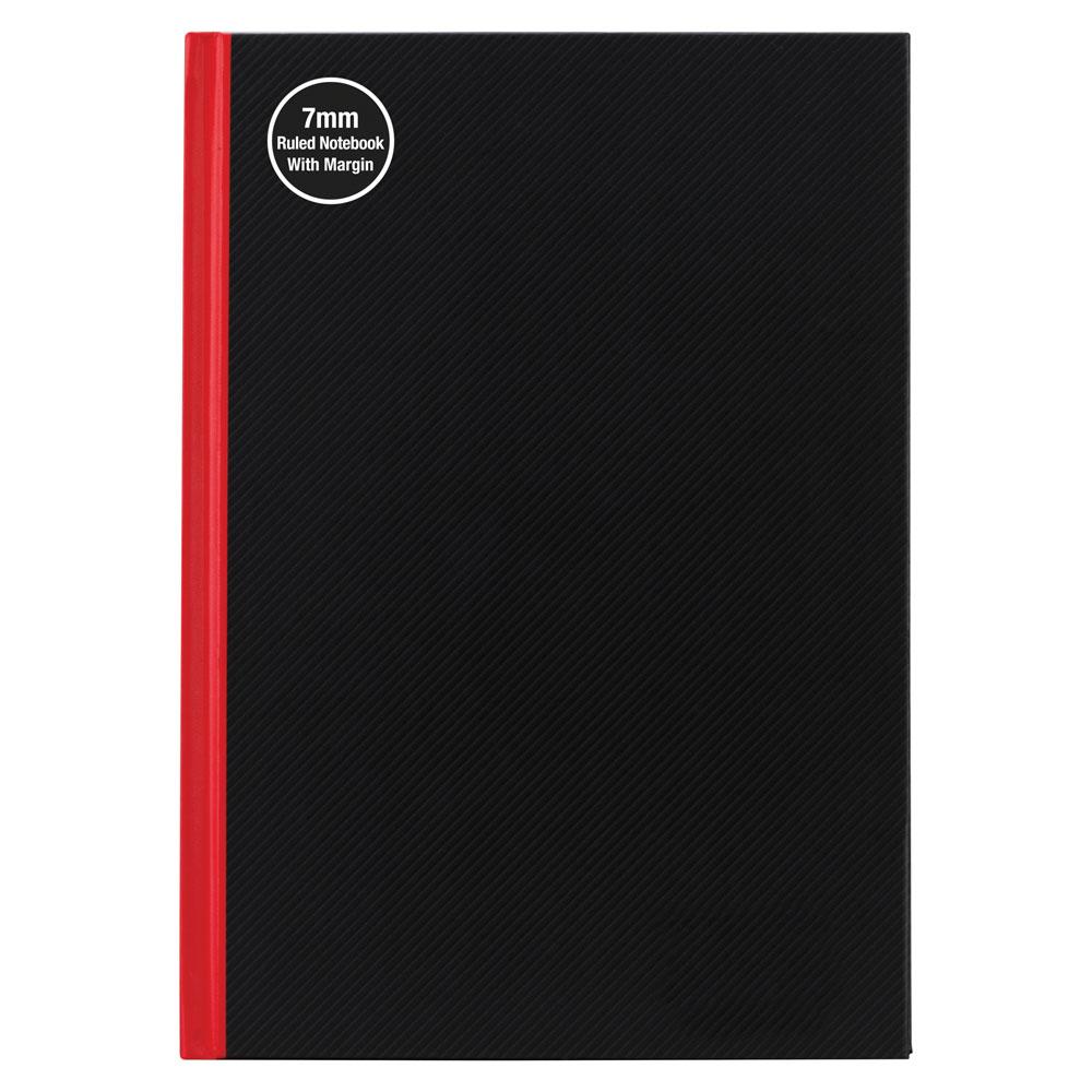 A4 Red & Black Notebook with Margin | Newest Products — Discount Office