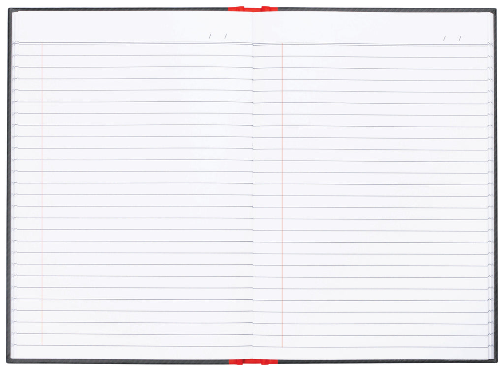 A5 Red & Black Notebook with Margin | Newest Products — Discount Office