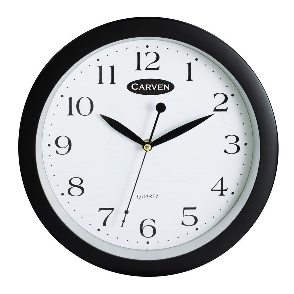 Carven Quartz Wall Clock 300mm Black | Clocks — Discount Office