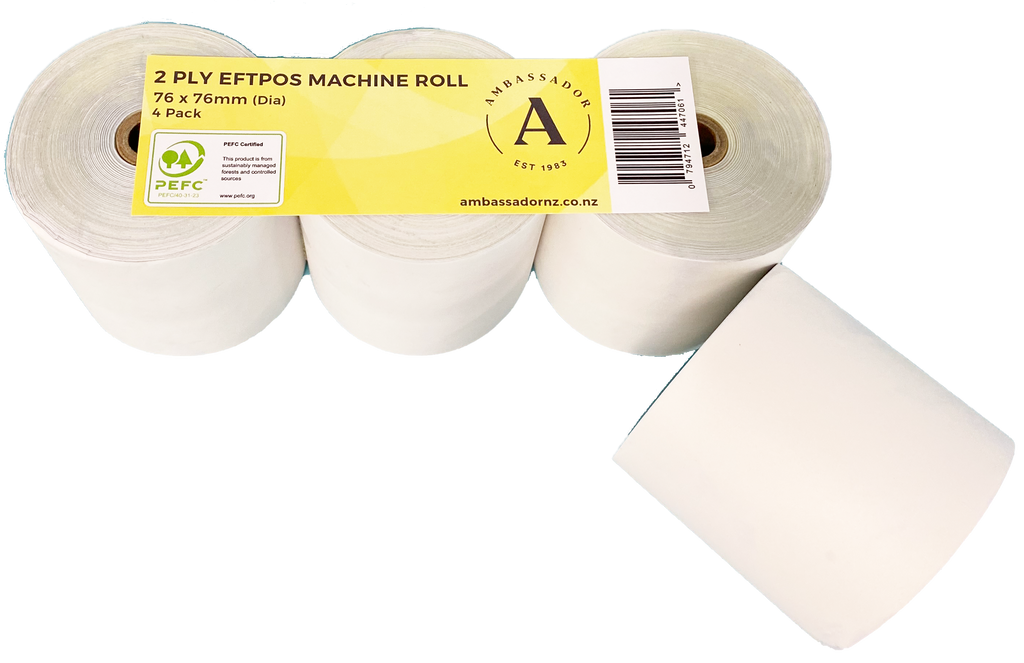 Ambassador BPA Free Eftpos Thermal Roll 76 x 76mm x 48 Rolls | Eftpos ...