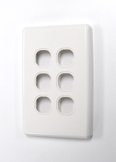 AMDEX Switch Plate ONLY. 6 Gang WPC Series Wall Face Full Cover Plate ...