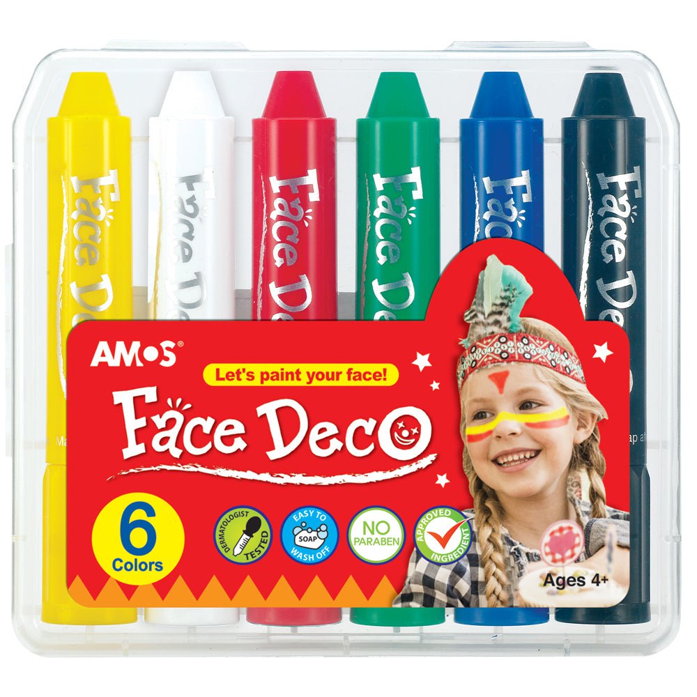 Amos Face Deco Facepaint Set, 6 Colours | Amos — Discount Office