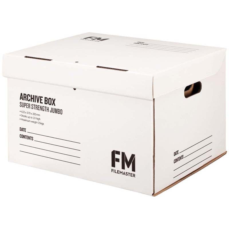 Archive Storage Box Jumbo With Hinged Lid - White | Archive & Storage ...