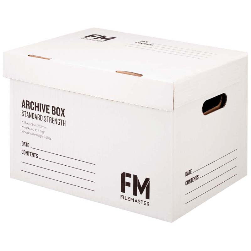 Archive Storage Box With Hinged Lid - White | Archive & Storage ...