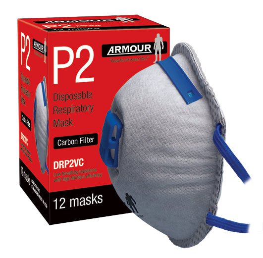 Armour Disposable Respirator Valve P2 Charcoal Mask, 1 Pack | Face ...