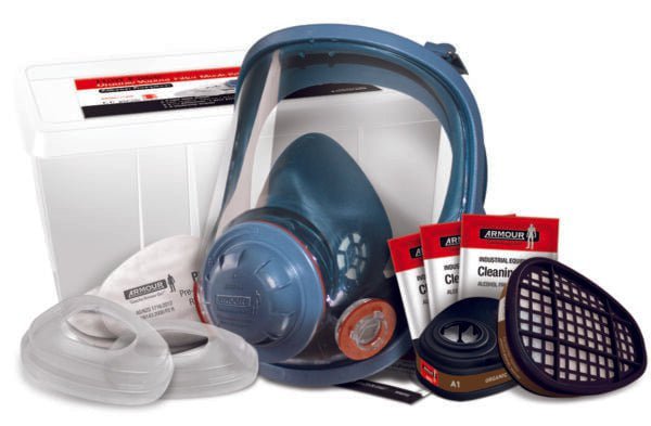 Armour Silicone Full Face Mask Organic Vapour Filter Kit, A1 | Face ...