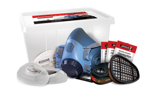 Armour Silicone Half Face Mask Organic Vapour Filter Kit, A1 | Face ...