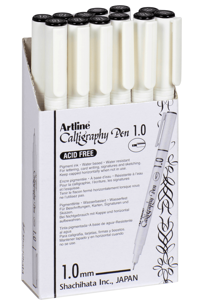 Artline 241 Calligraphy Pen 1mm - Black x 12's pack | Artline ...