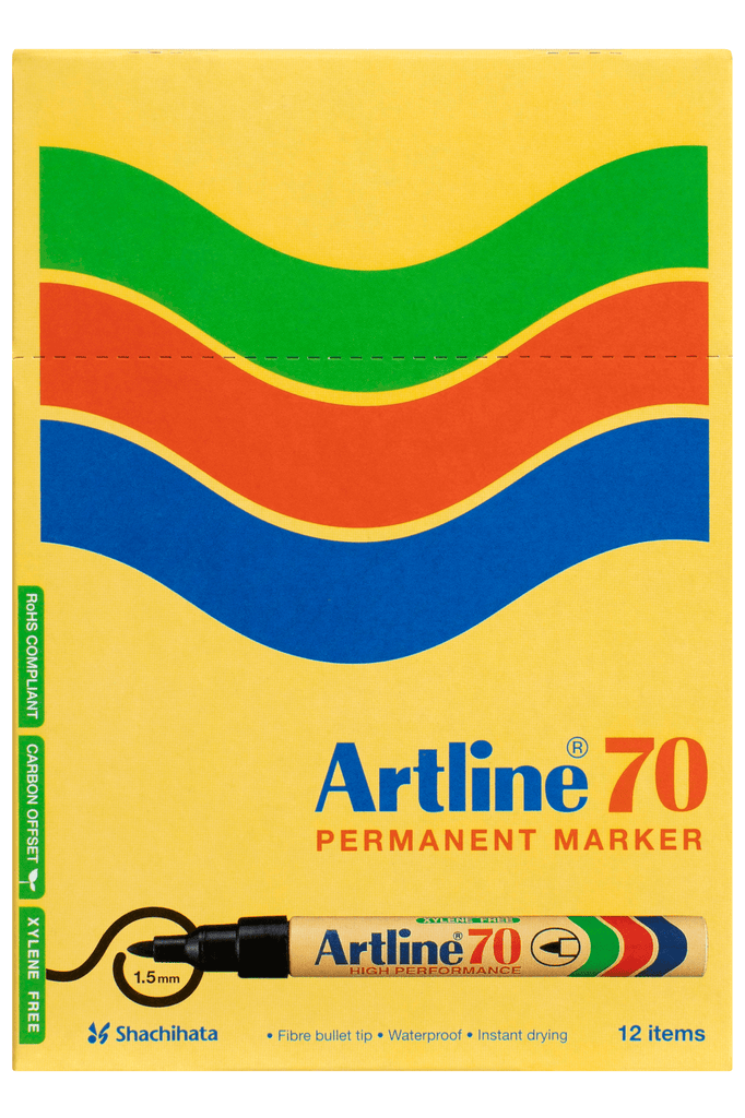Artline 70 Permanent Marker Bullet Tip Red 12's Pack | Artline ...