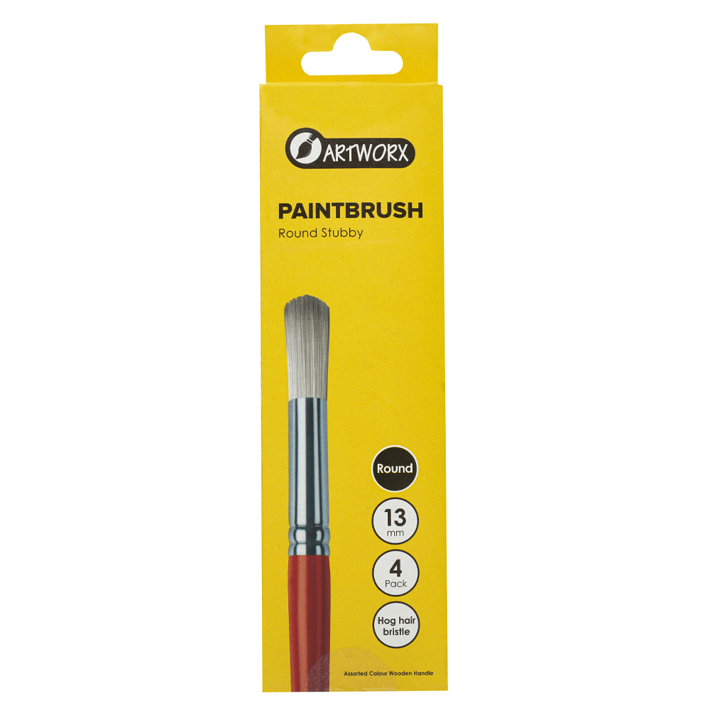 Artworx Paint Brush Stubby Round 13mm, Pack of 4 | Art Supplies ...