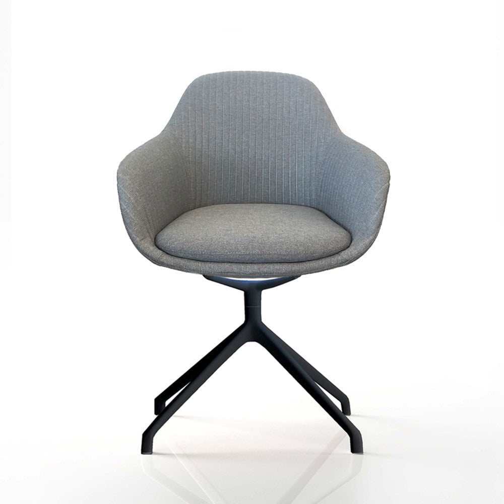 Ava Chair with Black Iron Base - Grey Fabric | Cafe Chairs — Discount ...
