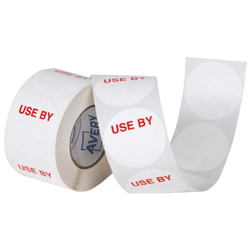Avery 40mm Round Labels - 'USE BY', 500 Labels | Avery — Discount Office