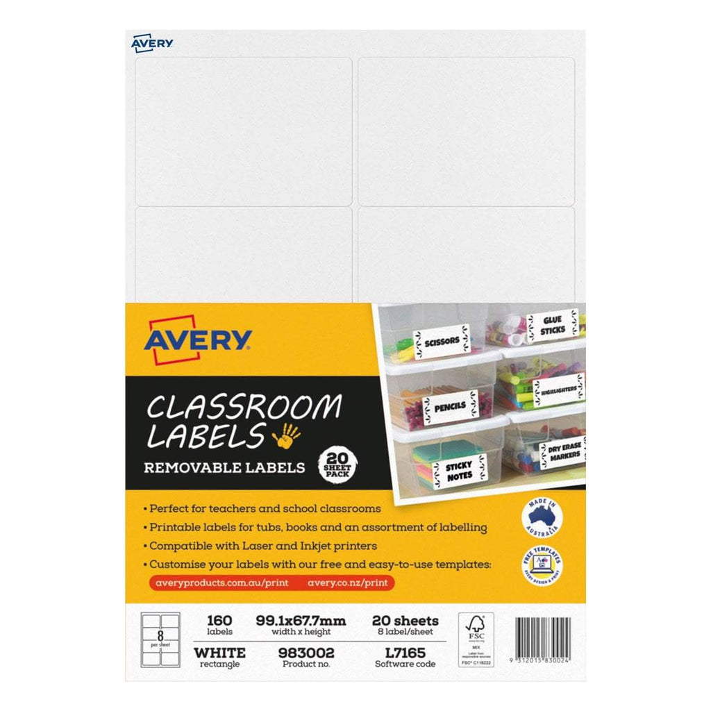 Avery Classroom Labels 8up 20 Sheets | Avery — Discount Office