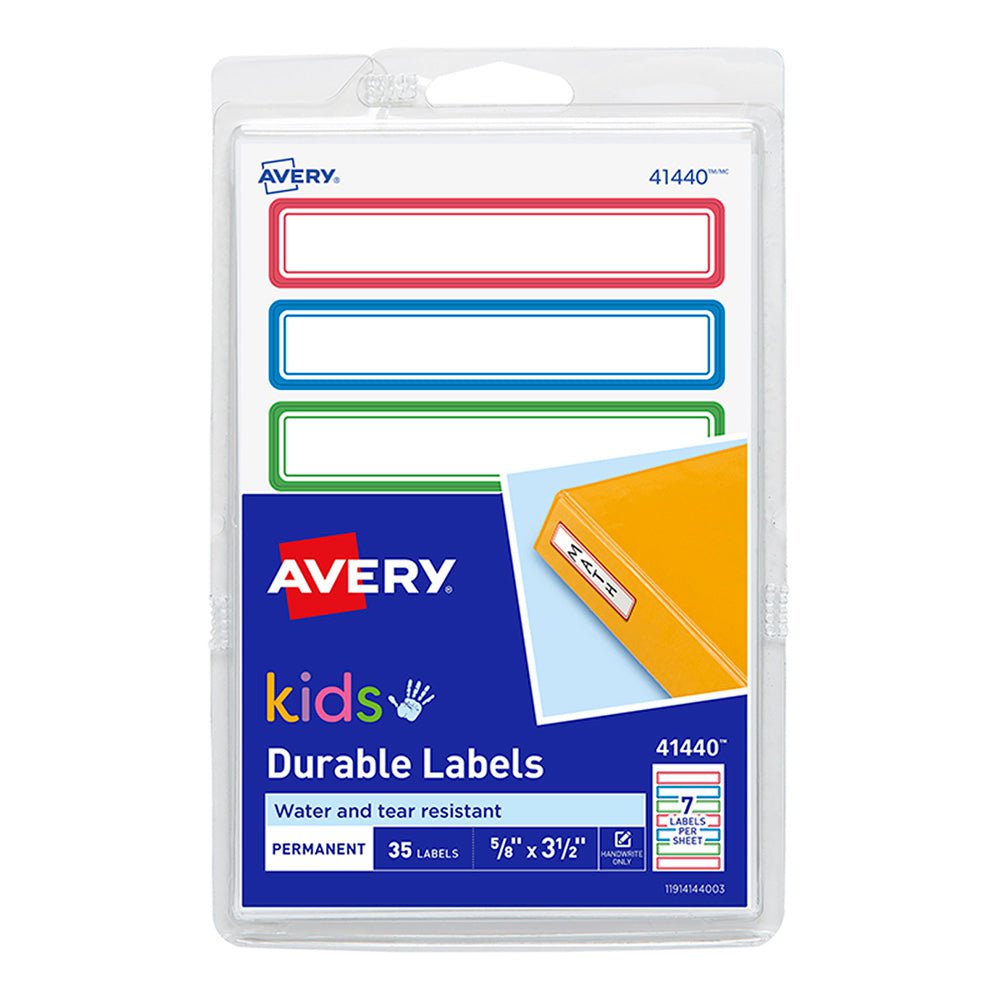 Avery Durable Labels - Kids Range 89 x 16mm | Avery — Discount Office