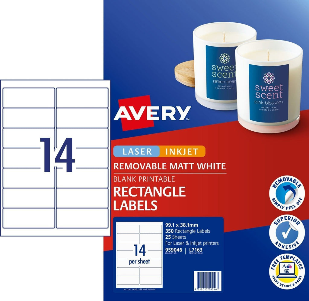 Avery L7163 Labels 14's x 25 Sheets | Avery — Discount Office