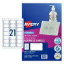Avery L7560 Clear Labels 21's x 25 Sheets | Avery — Discount Office